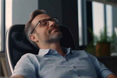 Premium Photo Satisfied Businessman Resting In His Office After