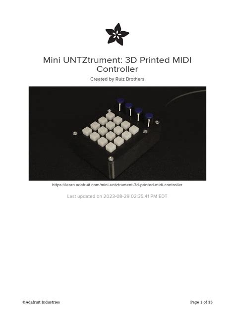 Mini Untztrument 3d Printed Midi Controller Pdf Printed Circuit Board Arduino