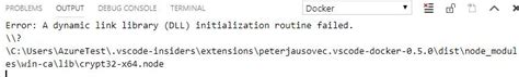 Show Error Messages After Installing And Reloading Docker Extension · Issue 713 · Microsoft