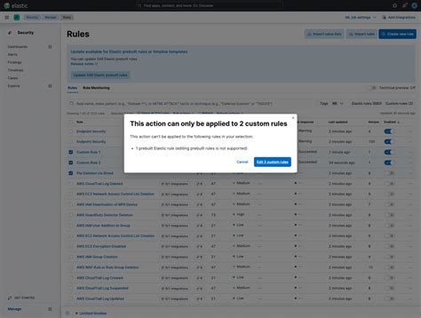[docs] bulk edit rule schedules · issue 2453 · elastic security docs