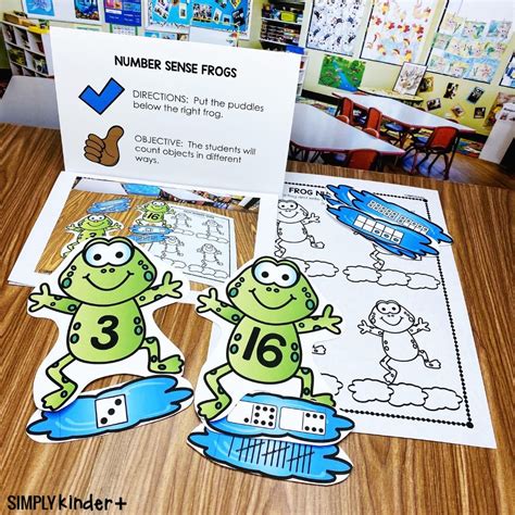 Frog Number Sense Math Center Third Quarter Simply Kinder Printable Membership