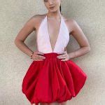 Sexy Deep V Neck Halter Dress Td Mercado