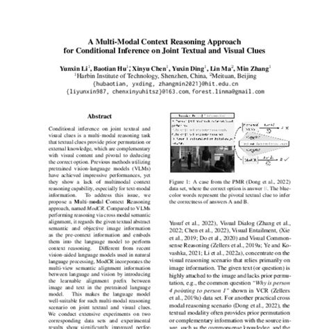 A Multi Modal Context Reasoning Approach For Conditional Inference On