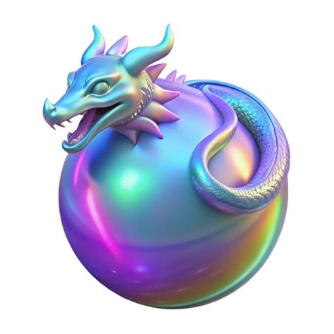 Magnificent Traditional Iridescent Dragon Orb 3d Render Premium