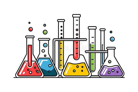 Colorful Chemistry Lab Flasks Test Tubes Experiments Science Research Education Liquids