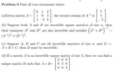 Solved Problem Find All True Statements Below A Given Chegg