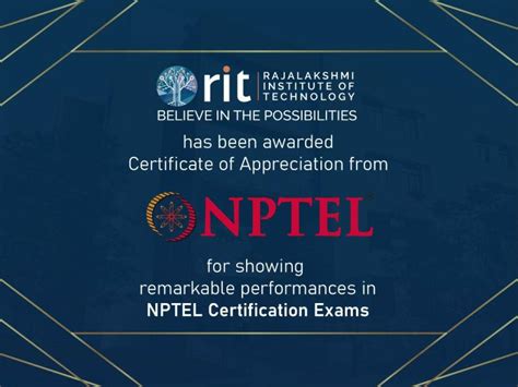 Rajalakshmi Institute Of Technology On Linkedin Nptel Certification