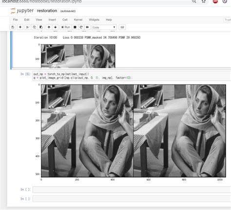 dmitryulyanov deep image prior のインストールと動作確認（教師データ無しでの画像復元）（pytorch