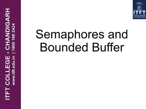 Itftsemaphores And Bounded Buffer Pdf