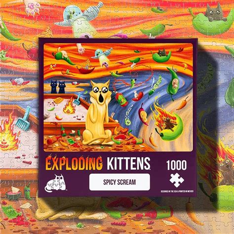 Exploding Kittens Spicy Scream 1000 Piece Jigsaw Puzzle Jigsaw Puzzle