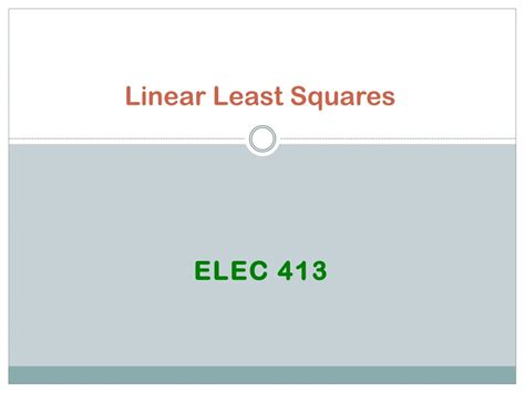 Ppt Linear Least Squares Powerpoint Presentation Free Download Id 8933562