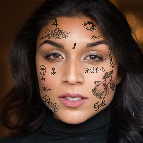 Lil Skies Temporary Tattoo Set Tattoo Set Face Tattoos Small Rose Tattoo