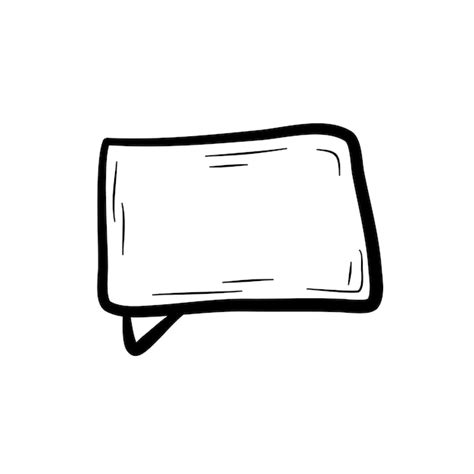 Premium Vector Hand Drawn Rectangle Shaped Speech Bubble Vector