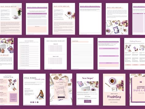 Challenge Workbook Canva Template Client Management Canva Ebook Workbook Template Challenge