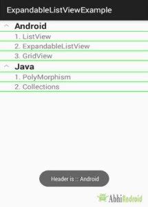 ExpandableListView With Example In Android Studio Abhi Android
