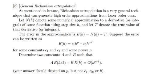 5 General Richardson Extrapolation As Mentioned