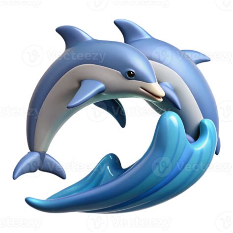 3d Dolphin Jumping Wave 55298284 Png