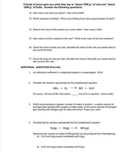 Balancing Equations Ag Environmental Sciences Academy