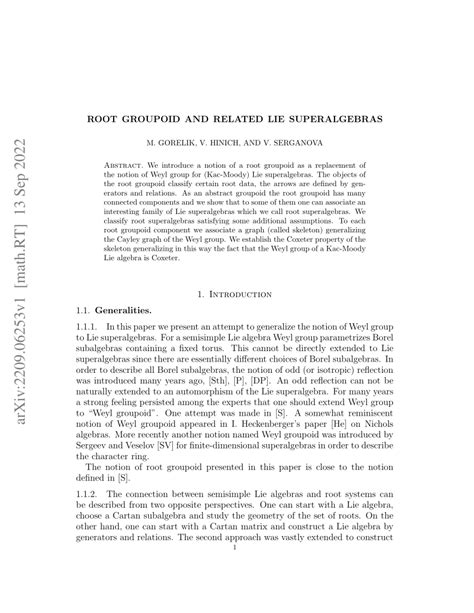 Pdf Root Groupoid And Related Lie Superalgebras