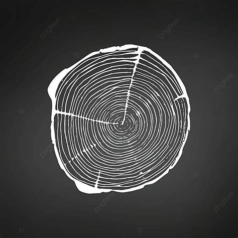 Tree Rings Logo On Black Background Stump Ring Surface Vector Stump