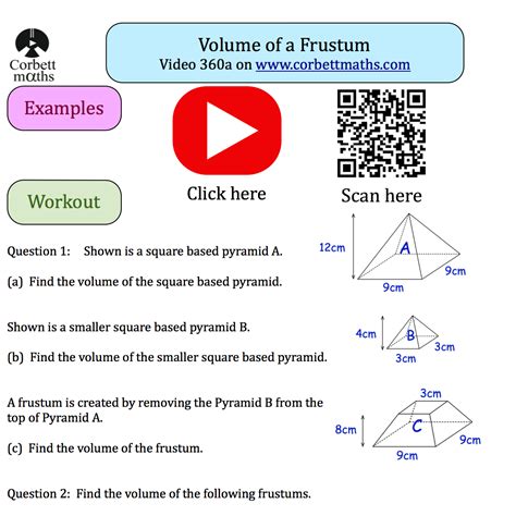 Volume Frustum Textbook Corbettmaths