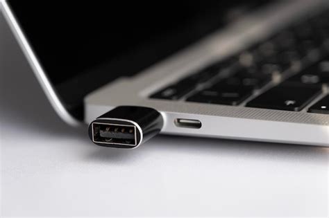 Premium Photo Usb To Typec Adapter In A Laptop