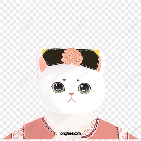 의인화 일러스트 된 눈 고양이 청나라 왕조 의상외딴미술 Png 일러스트 무료 다운로드 Lovepik