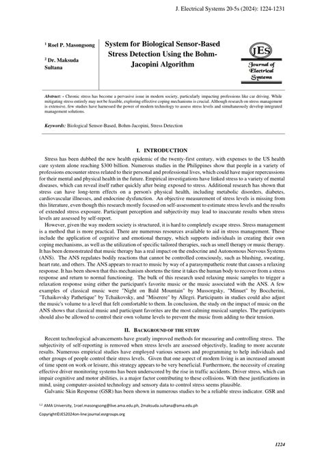 Pdf System For Biological Sensor Based Stress Detection Using The Bohm Jacopini Algorithm