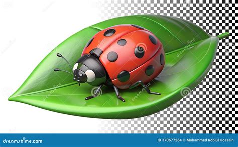 Ladybug On A Leaf Stock Illustration 372888547