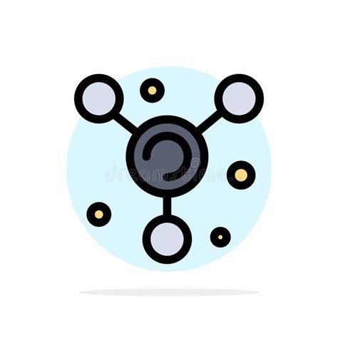 Atom Molecule Science Abstract Circle Background Flat Color Icon