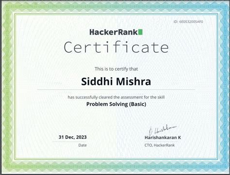 siddhi mishra on linkedin completed assessment of problem solving from