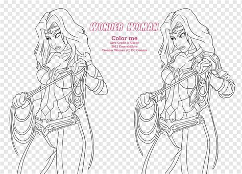 원더 우먼 드로잉 캐릭터 라인 아트 스케치 여성 컬러 각도 화이트 손 Png Pngwing