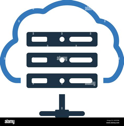 Cloud Computing Server Icon Simple Editable Vector Eps File Stock