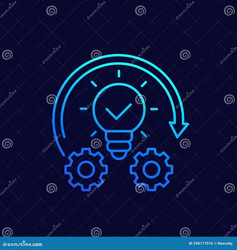 Implementation Or Idea Execution Line Vector Icon Stock Vector Illustration Of Implement