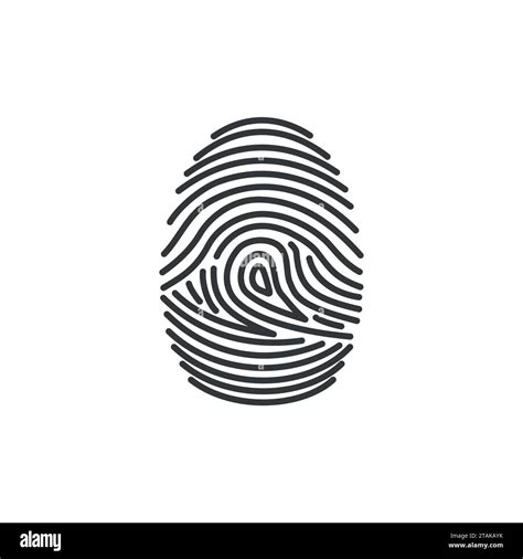 Fingerprint Icon Identification Isolated On White Background Security