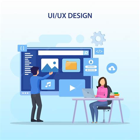 Premium Vector Ui Ux Design Concept Creating An Application Design Content And Text Place