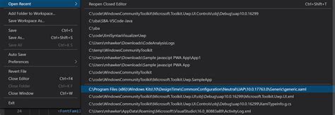 Opening A File Via The Folder Breadcrumbs Doesnt Add It To The Recent File List · Issue 94418