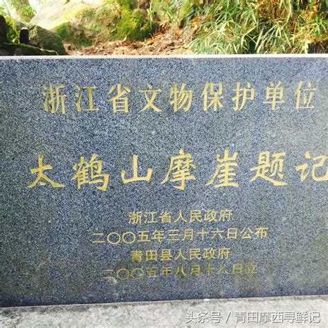 青田太鶴山試劍石摩崖石刻 每日頭條