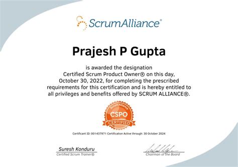 Prajesh P Gupta On Linkedin Cspo Scrumalliance Productowner Productmanagement Scrum…