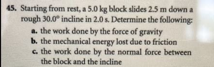 Solved Starting From Rest A Kg Block Slides M Chegg