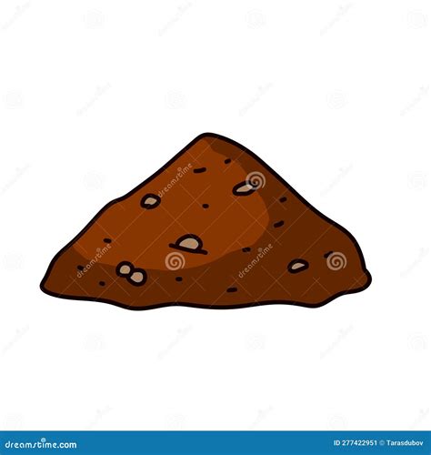 Pile Of Earth Brown Mound Land And Soil For Farming Flat Cartoon
