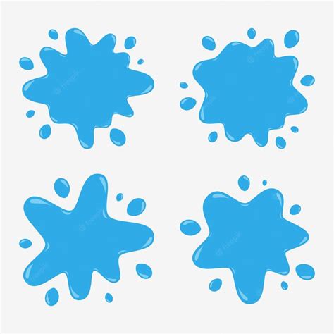 워터 스플래쉬 세트 프리미엄 벡터