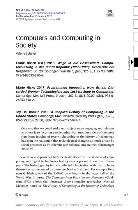 computers and computing in society