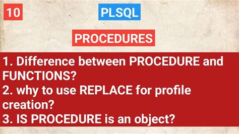 Plsql Procedure Introduction Procedure Creating Ways Youtube
