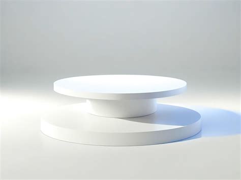 3d 화이트 둥근 포디움 화이트 배경 화이트 추상적인 빛 프리미엄 사진