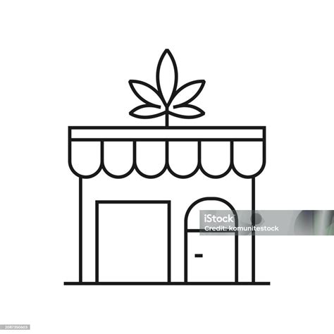 대마초 상점 라인 아이콘 벡터 일러스트 레이 션 로고 모바일 앱 웹사이트 Ui Ux 기호 기호에 대한 아이콘 디자인 0명에 대한 스톡 벡터 아트 및 기타 이미지 Istock