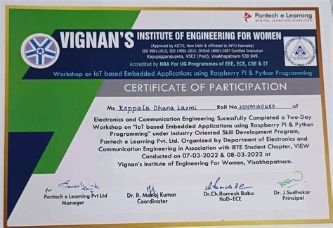 Koppala Dhana Laxmi On Linkedin I Am Happy To Share That I Am Participated In A Two Day