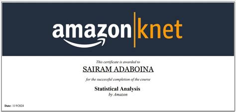 Sairam Adaboina On Linkedin Dataanalysis Statistics Amazonknet Continuouslearning Datadriven…
