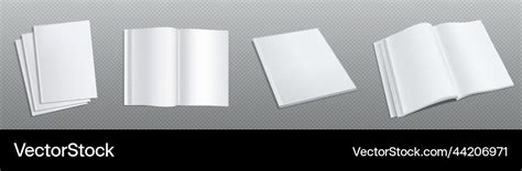 Empty Notebook Open And Closed Realistic Set Vector Image