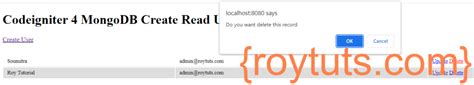 CodeIgniter 4 MongoDB CRUD Example Roy Tutorials